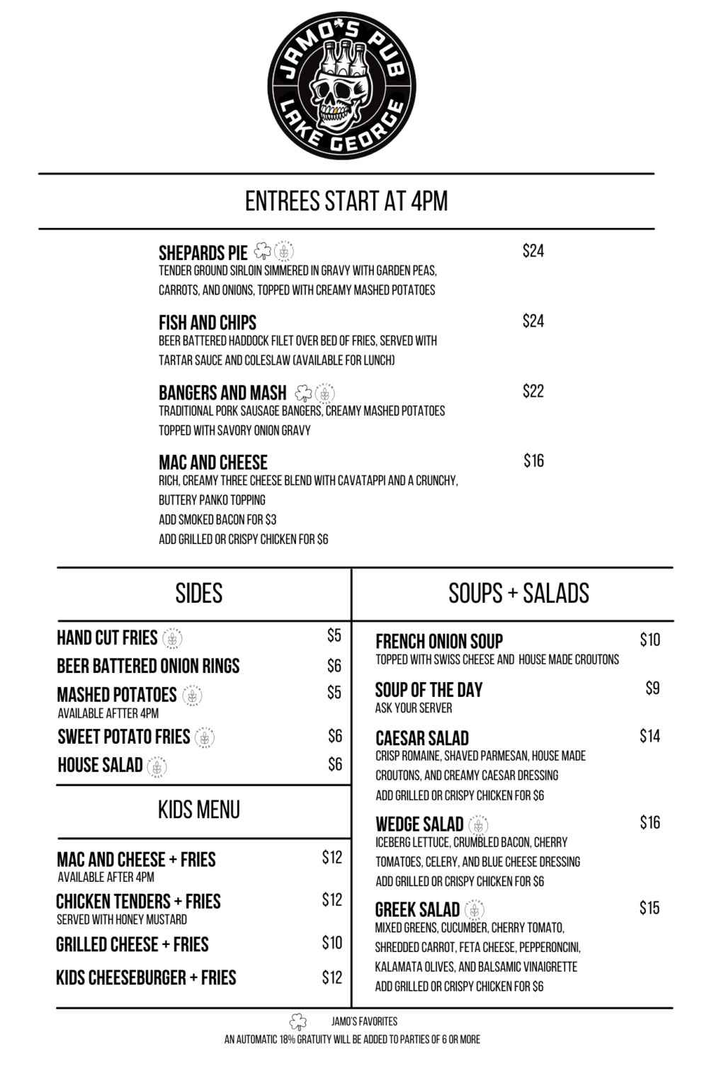 Jamo's Pub – (518) 685-3325